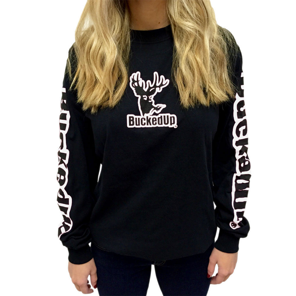 Bucked Up | BuckedUp Long Sleeve Black with White Logo – BuckedUp Apparel