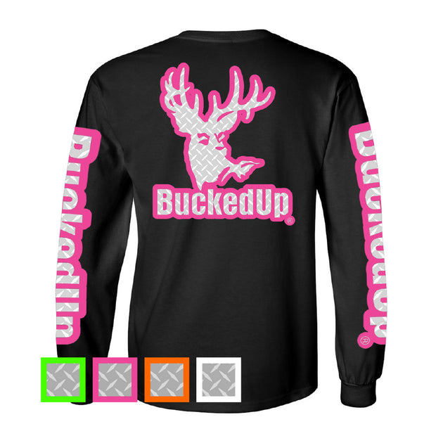 Bucked Up | BuckedUp Long Sleeve Black with Diamond Plate Logo ...